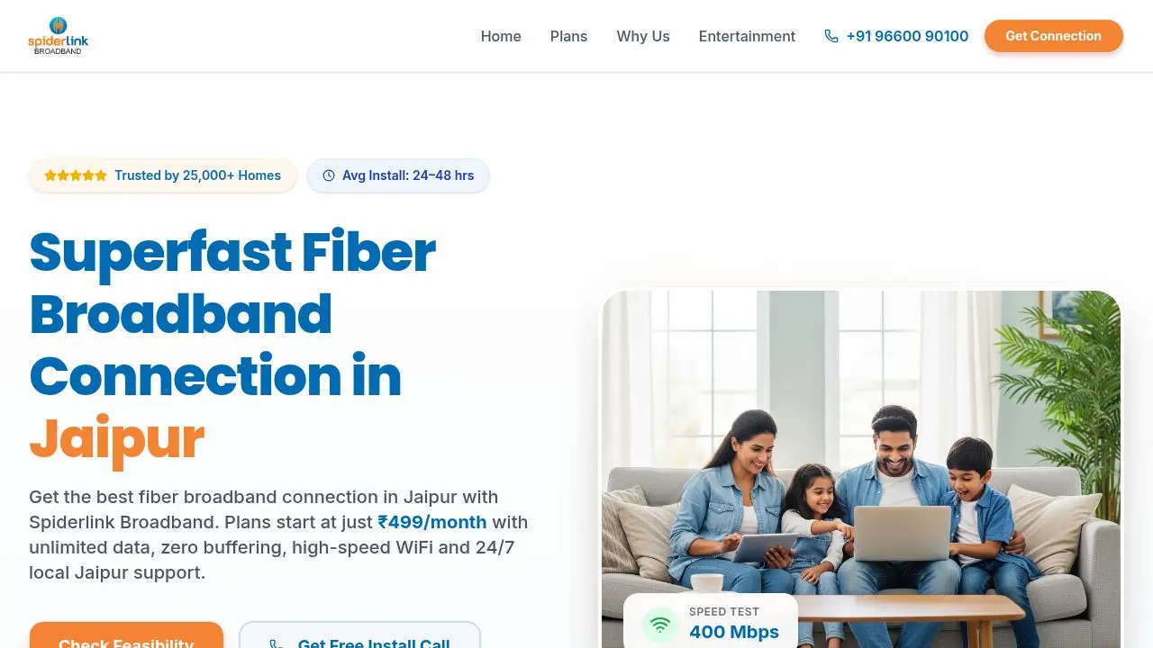 Best Fiber Broadband Plans in Jaipur | Unlimited Data | 2026